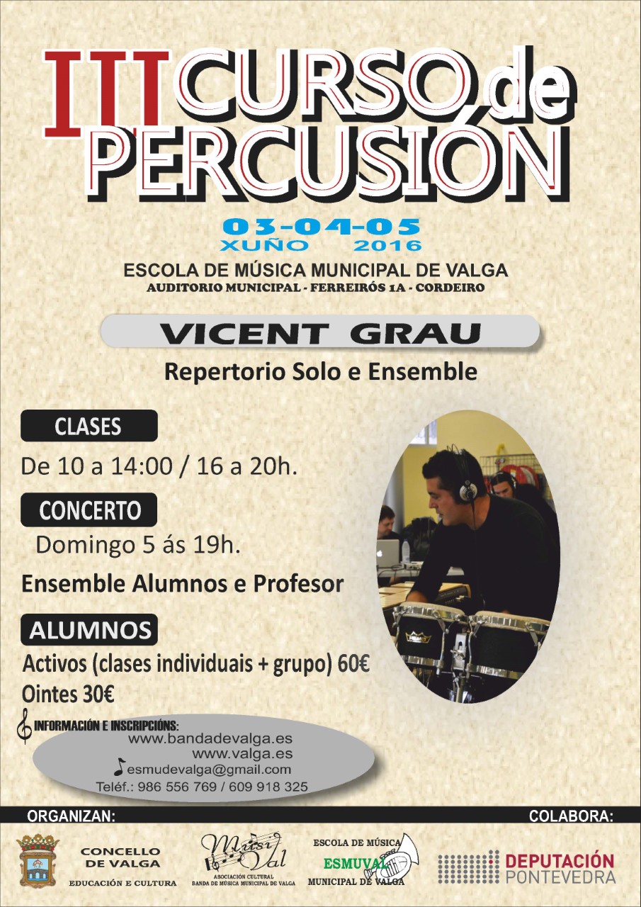 III Curso de Percusión de Valga - Ateneo Musical de Bembrive ::Web ...